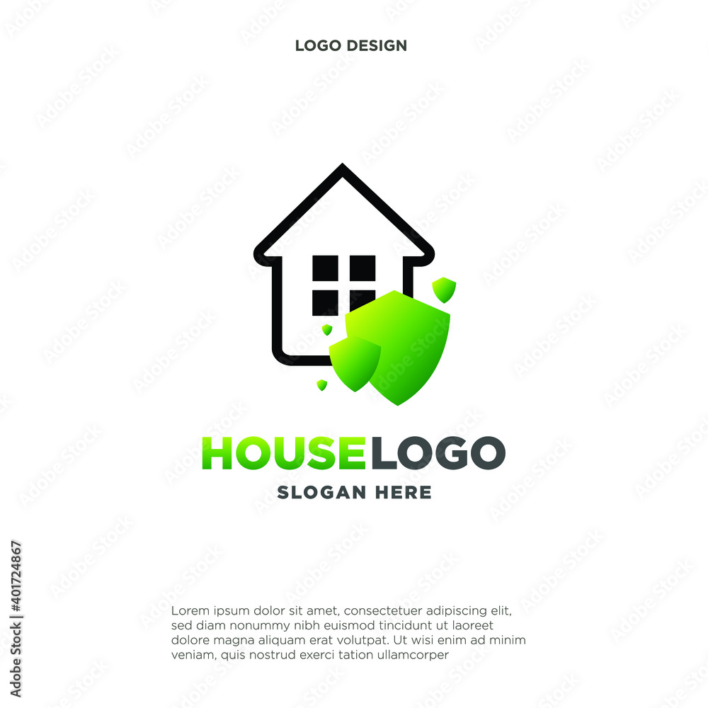 Security House logo designs concept vector, Nature Home logo symbol ...