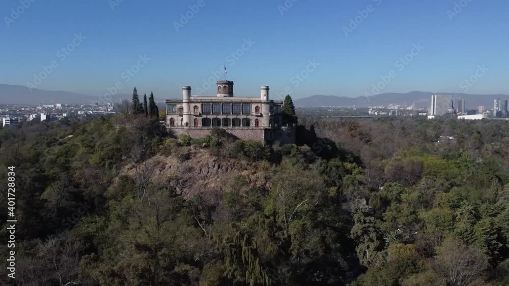 Castillo de Chapultepec de la Ciudad de México desde una vista aérea ...