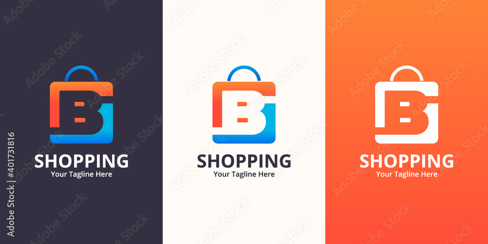 Initial B Shop Logo designs Template. Illustration vector graphic of ...