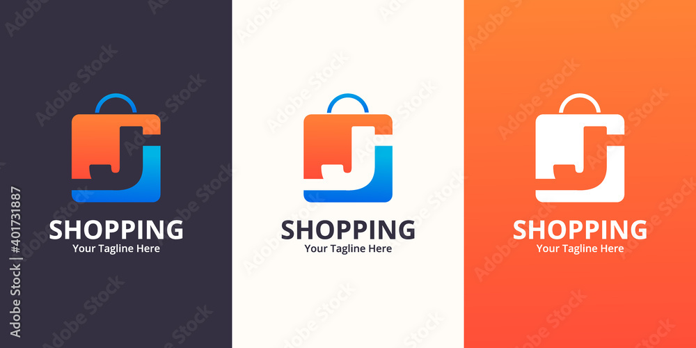 Initial J Shop Logo designs Template. Illustration vector graphic of ...