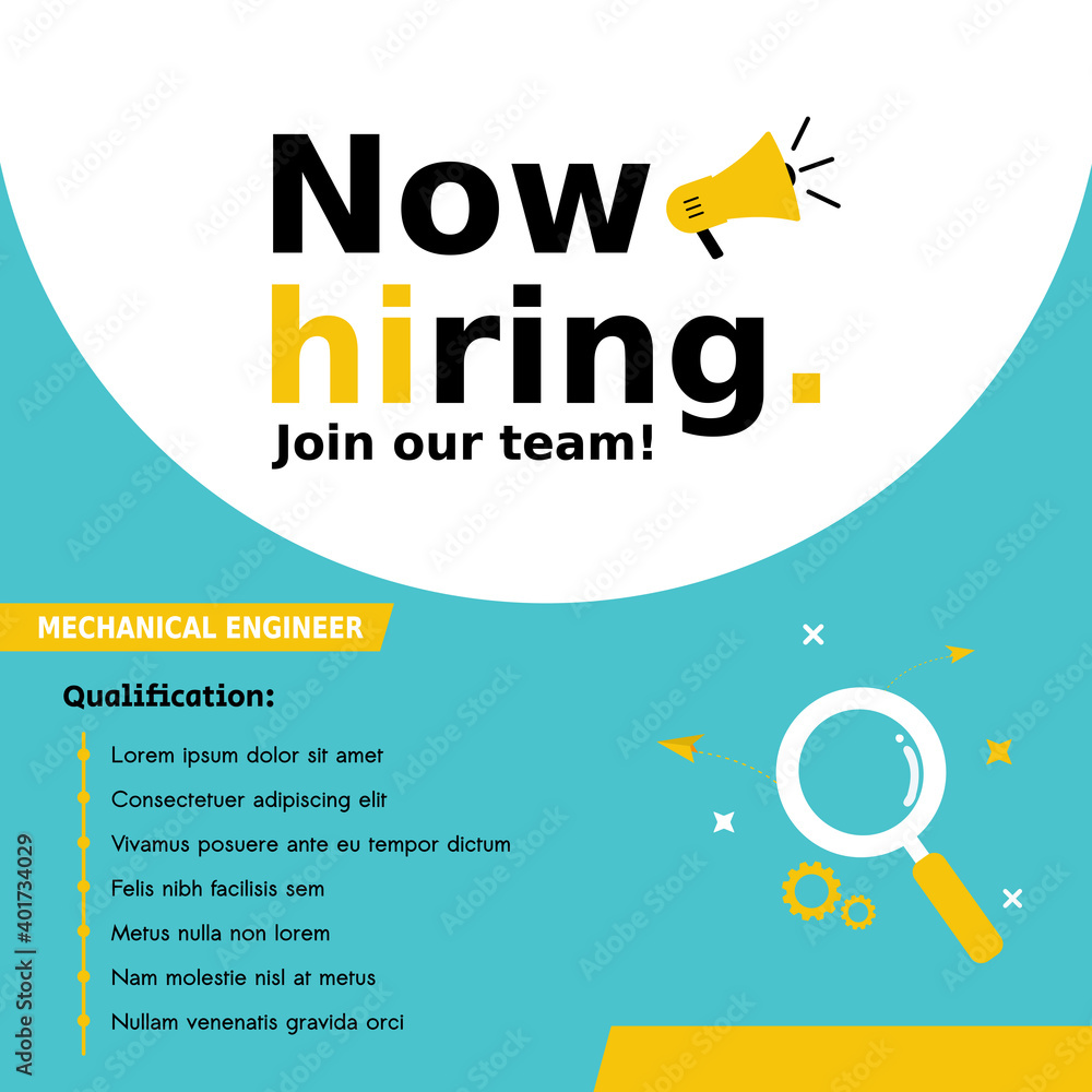 Job recruitment mechanical engineer design for companies. Square social ...