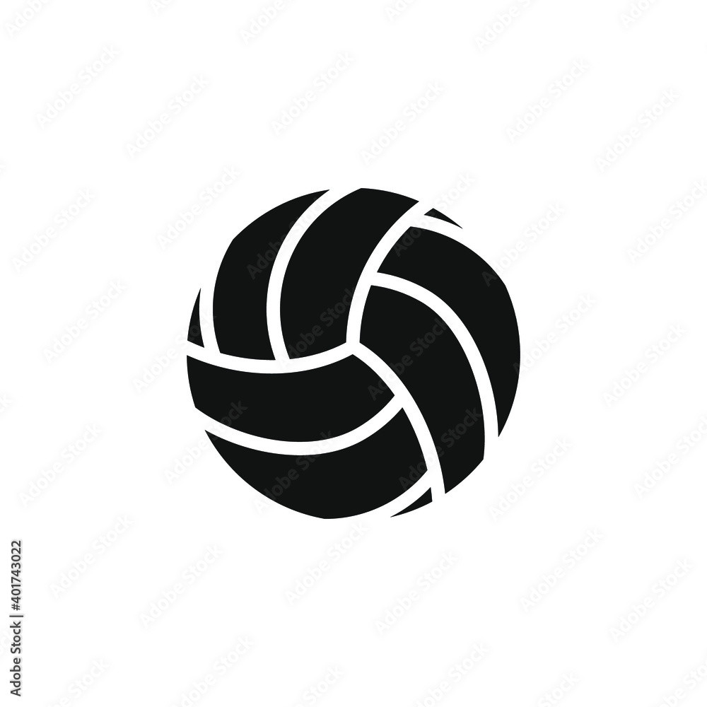Volleyball. Vector illustration of a ball. Isolated on a blank ...
