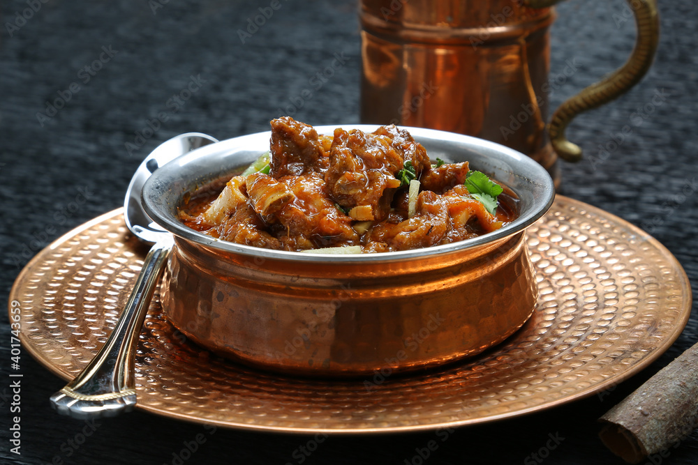 Pakistani famous North Indian curry lamb gosht mutton nirahi karahi ...