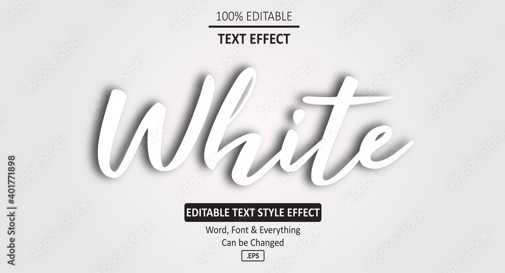 Smooth White Vector text effect, Editable Text Effect Stock Vector ...