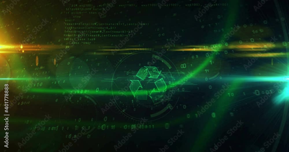 Video Stock Recycling symbol, ecology, management, reuse icon, green ...