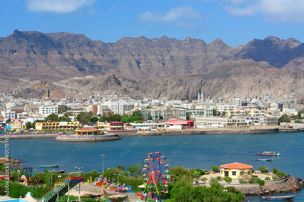 View of Aden - a port city, located by the eastern approach to the Red ...