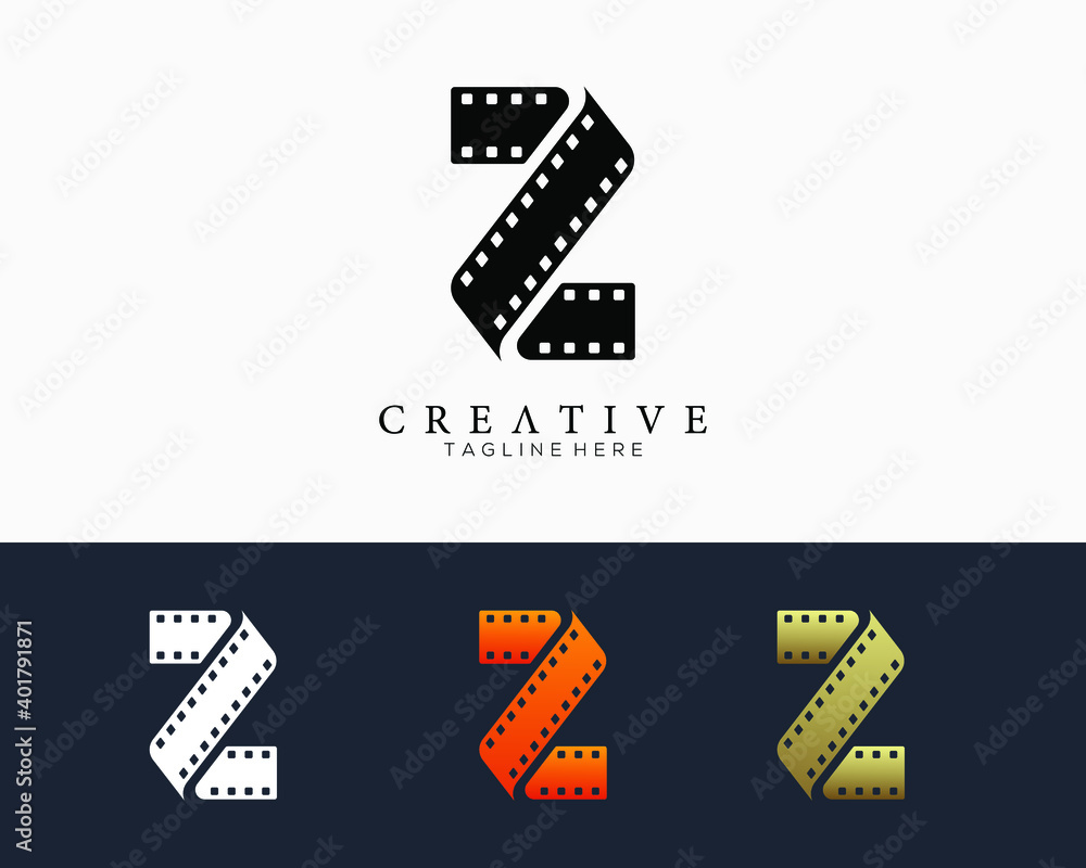 Set of colour letter Z logo for strip film vector illustration Stock ...