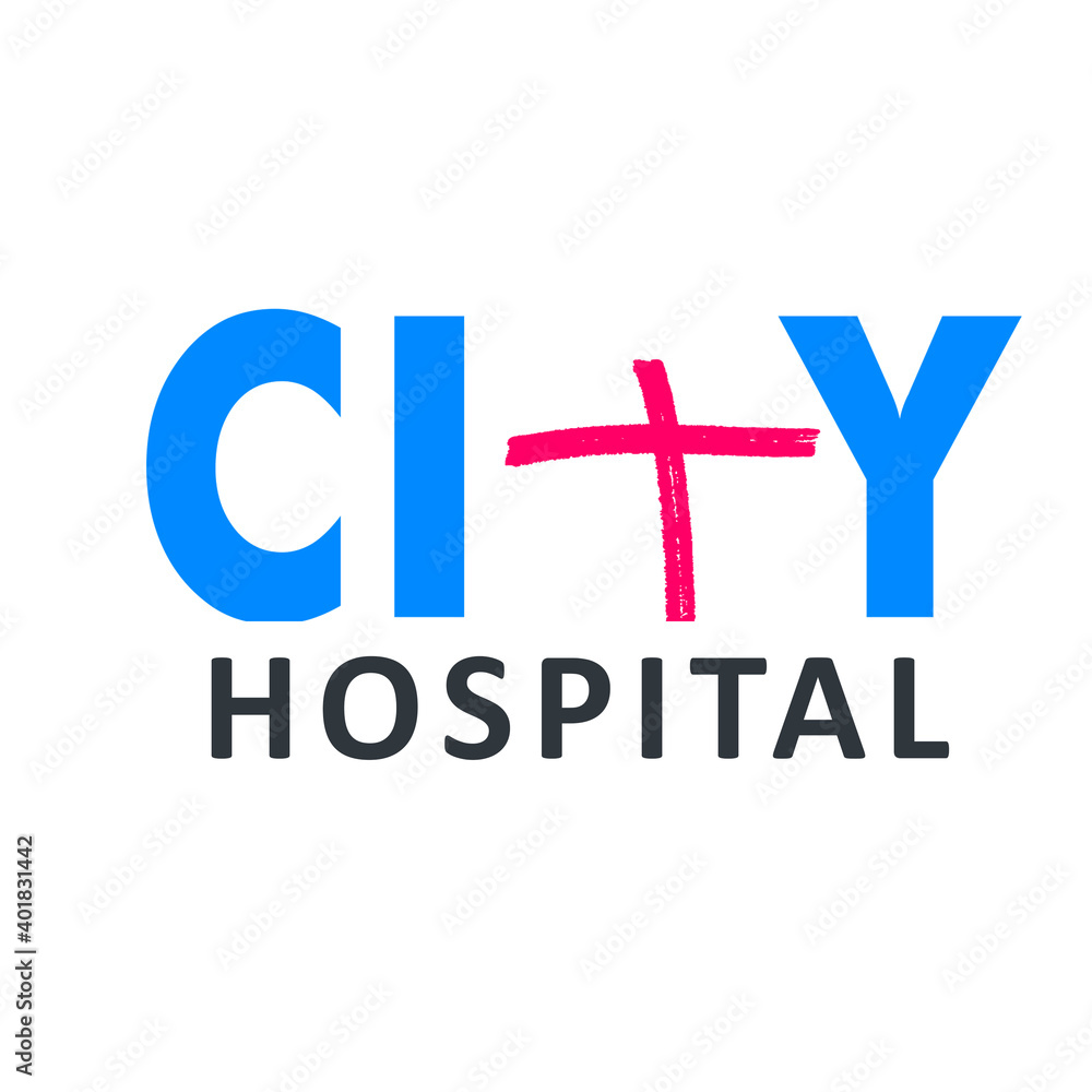 Hospital Logo Blue & Red Stock Illustration | Adobe Stock