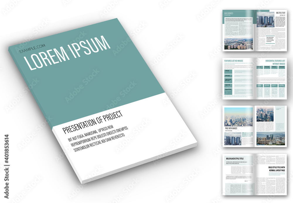 Simple Corporate Brochure Layout with Calm Green Stock Template | Adobe ...