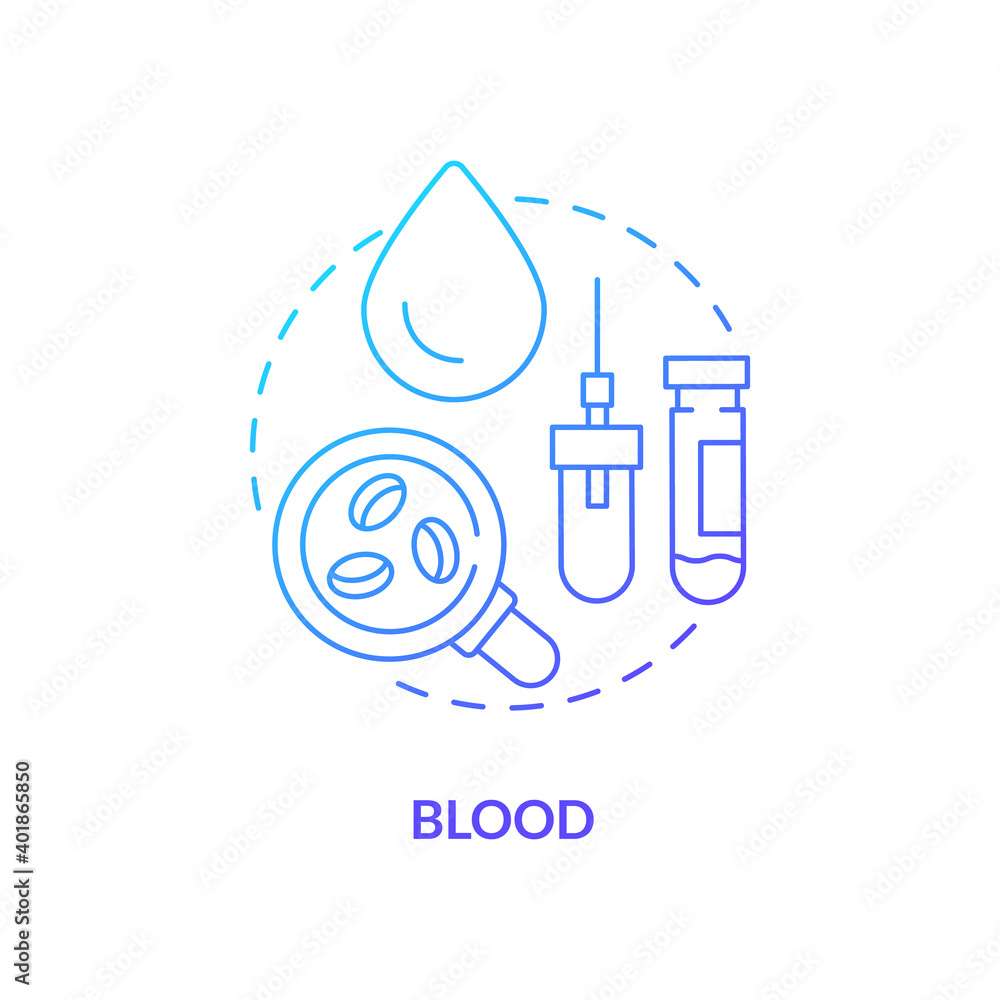 Blood concept icon. Lab sample idea thin line illustration. Finger ...