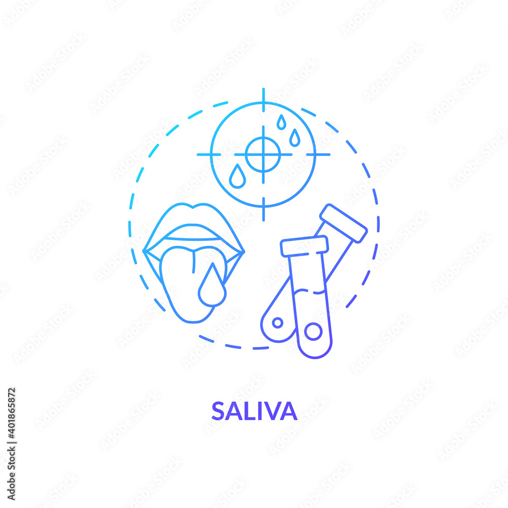 Saliva concept icon. Lab sample idea thin line illustration. Steroid ...