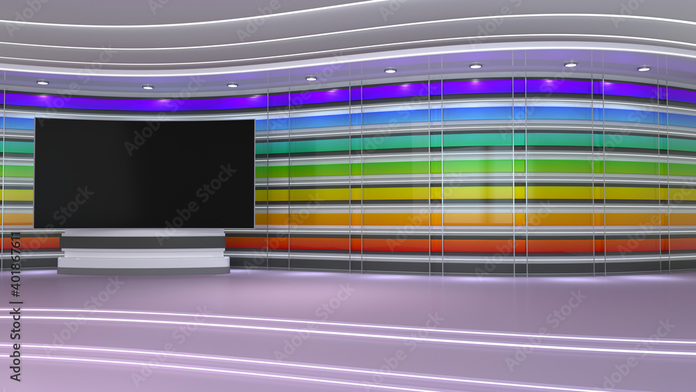 Virtual Studio 3d background with horizontal strips Stock Illustration | Adobe Stock