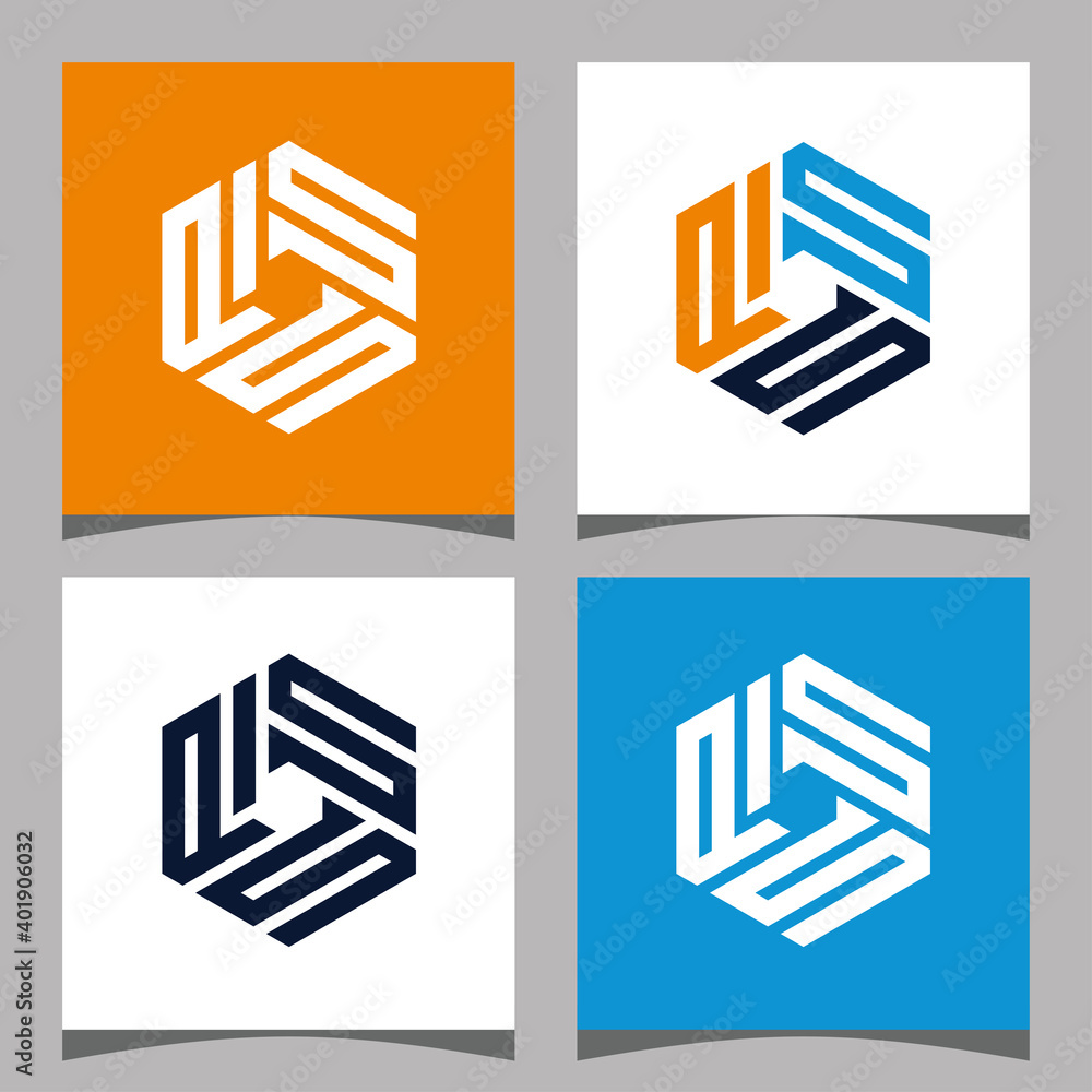 Creative initial letter LSS hexagon logo design concept vector Stock ...