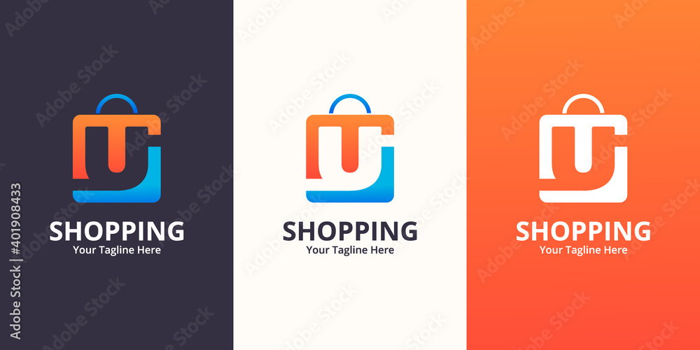 Initial U Shop Logo designs Template. Illustration vector graphic of ...