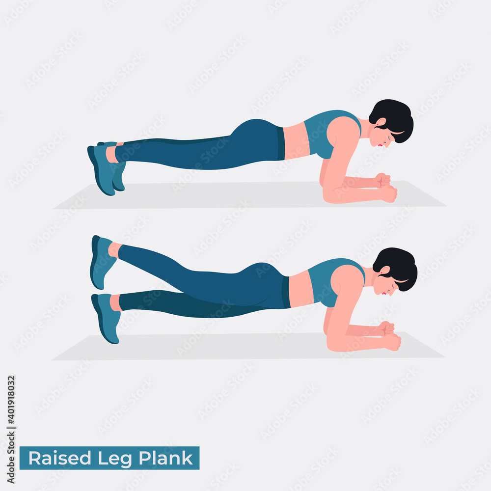 Raised Leg Plank exercise, Women workout fitness, aerobic and exercises ...