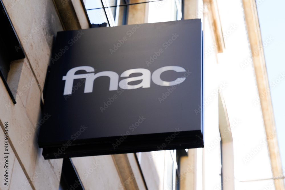 Fnac brand logo shop on building facade text sign on store in street ...