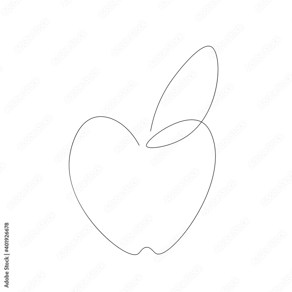 Apple icons on white background one line drawing, vector illustration ...