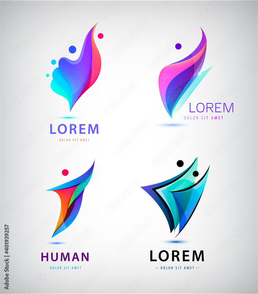 Vector set of men, people group, family logos. Child adoption logo ...