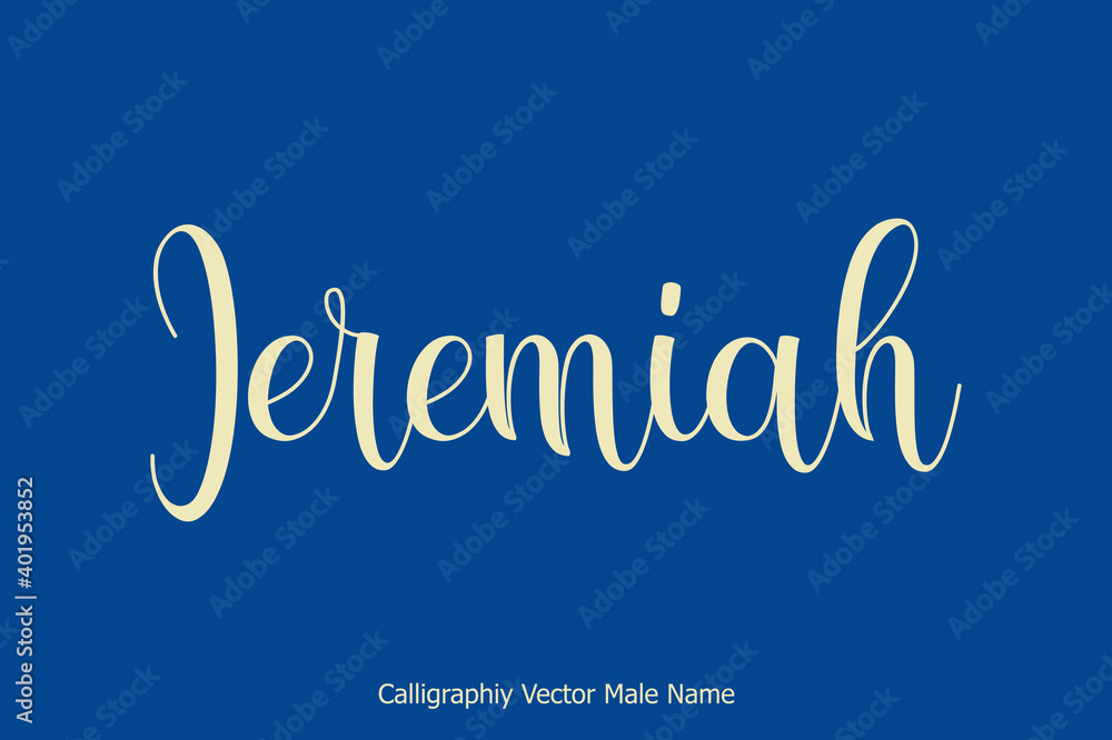 Jeremiah Male Name in Cursive Typescript Typography Text Stock Vector ...
