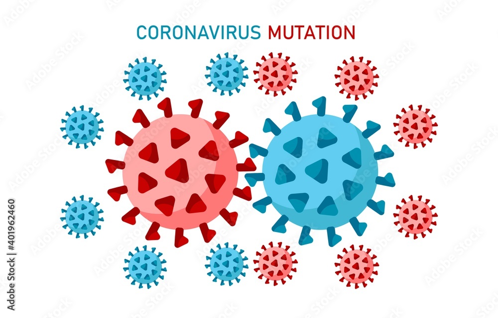 Virus cell mutations process vector illustration isolated on white ...