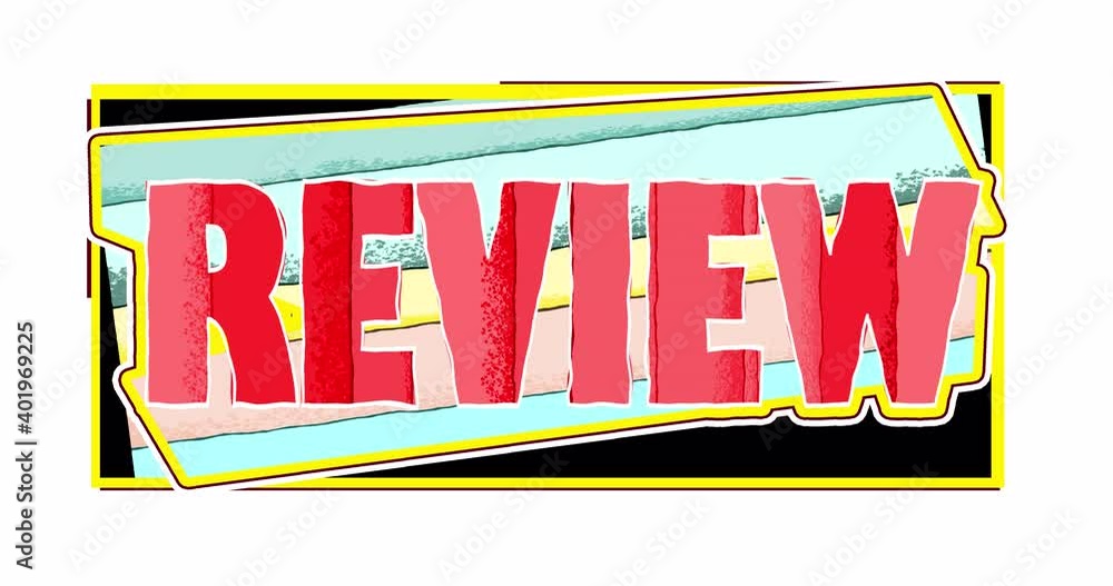 REVIEW sign on transparent background stylized as a child's drawing or ...