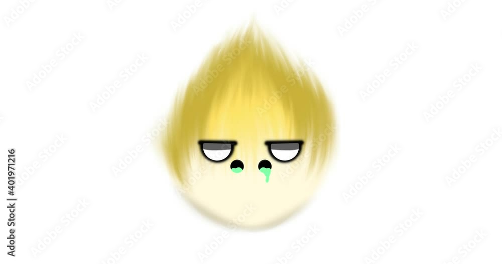 2D animation of a character with cold symptoms. Animation of how snot ...