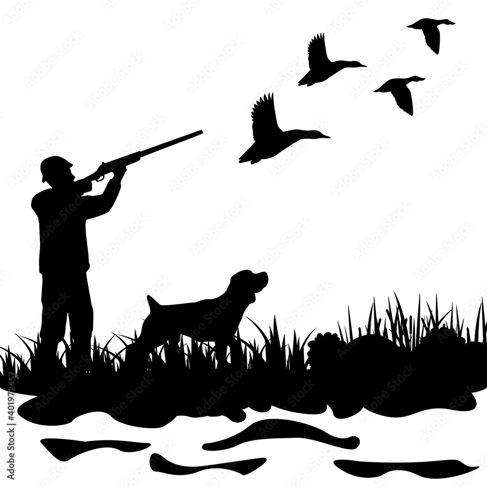 Duck hunting icon vector set. nature illustration sign collection ...