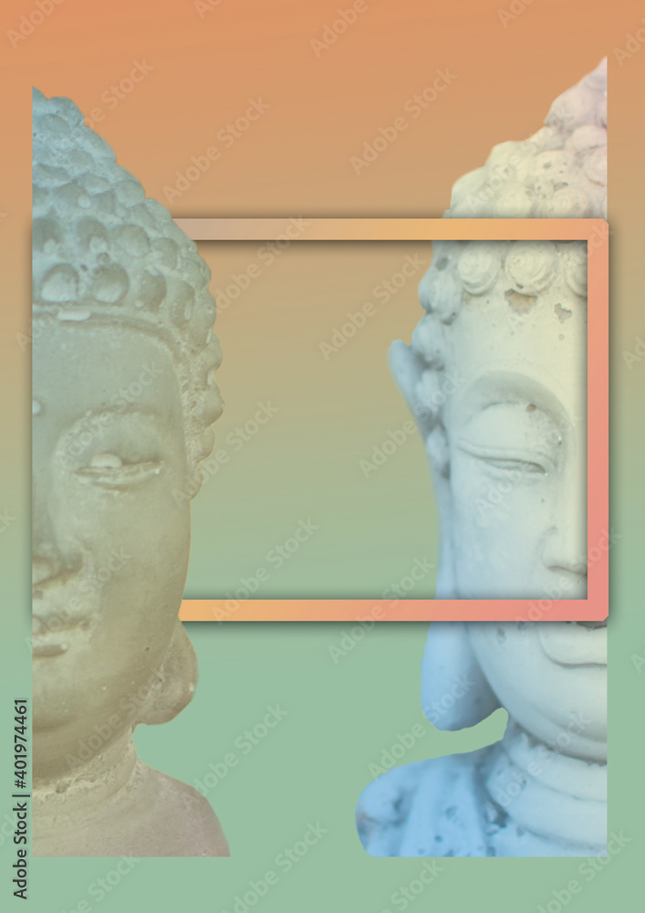 Bodhisattva Buddha collage with painting for art background and ...