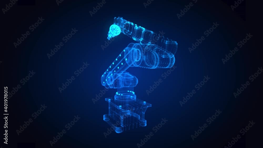 Industrial robot formation from points and line of 3d robot hand ...