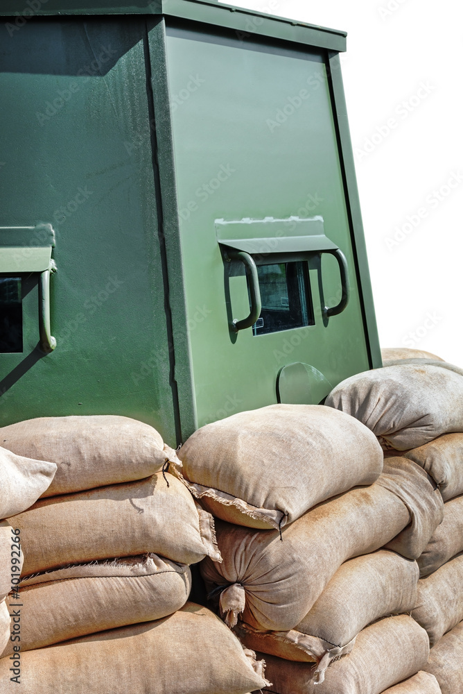 military pillbox made of modern materials with armor protection ...