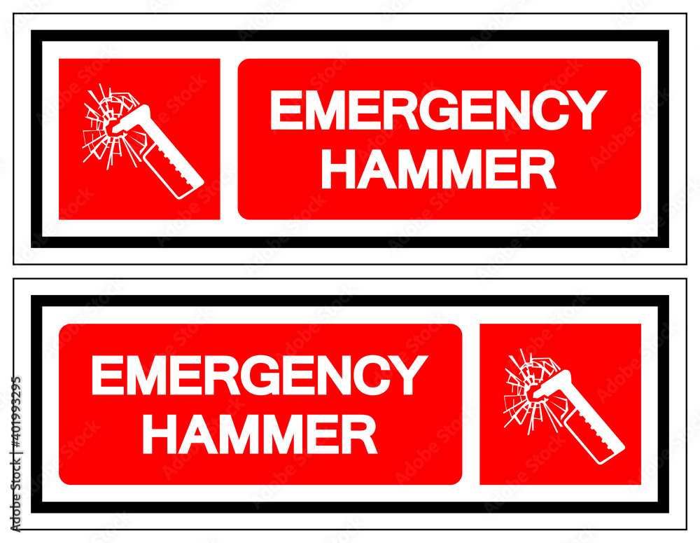 Emergency Hammer Symbol Sign, Vector Illustration, Isolate On White ...