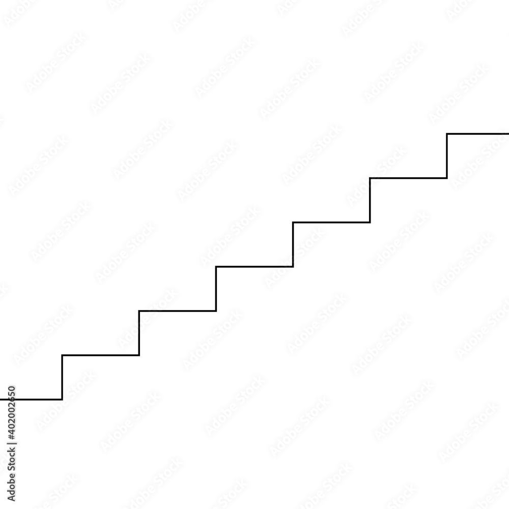 Continuous line drawing of the stairs. illustration. Stock Vector ...
