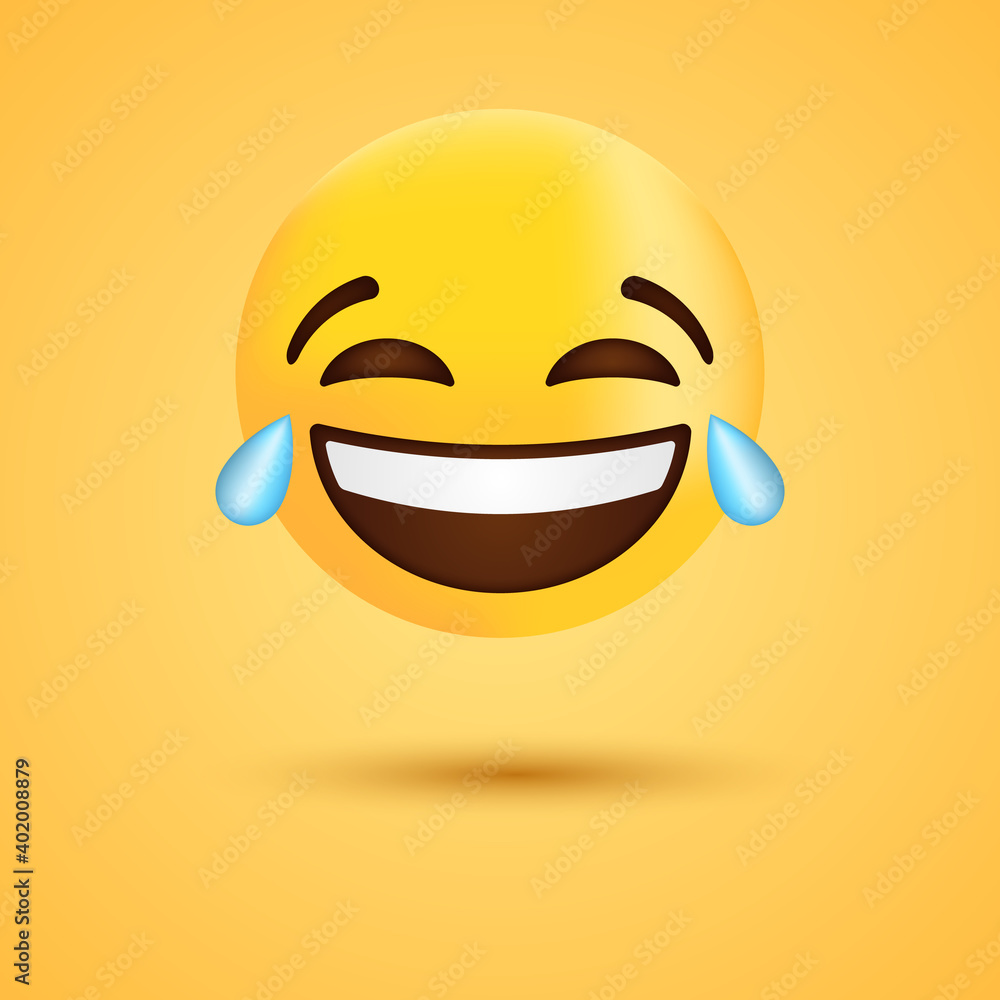 3d emoji Face with Tears of Joy, Happy laugh emoticon with tears or ...