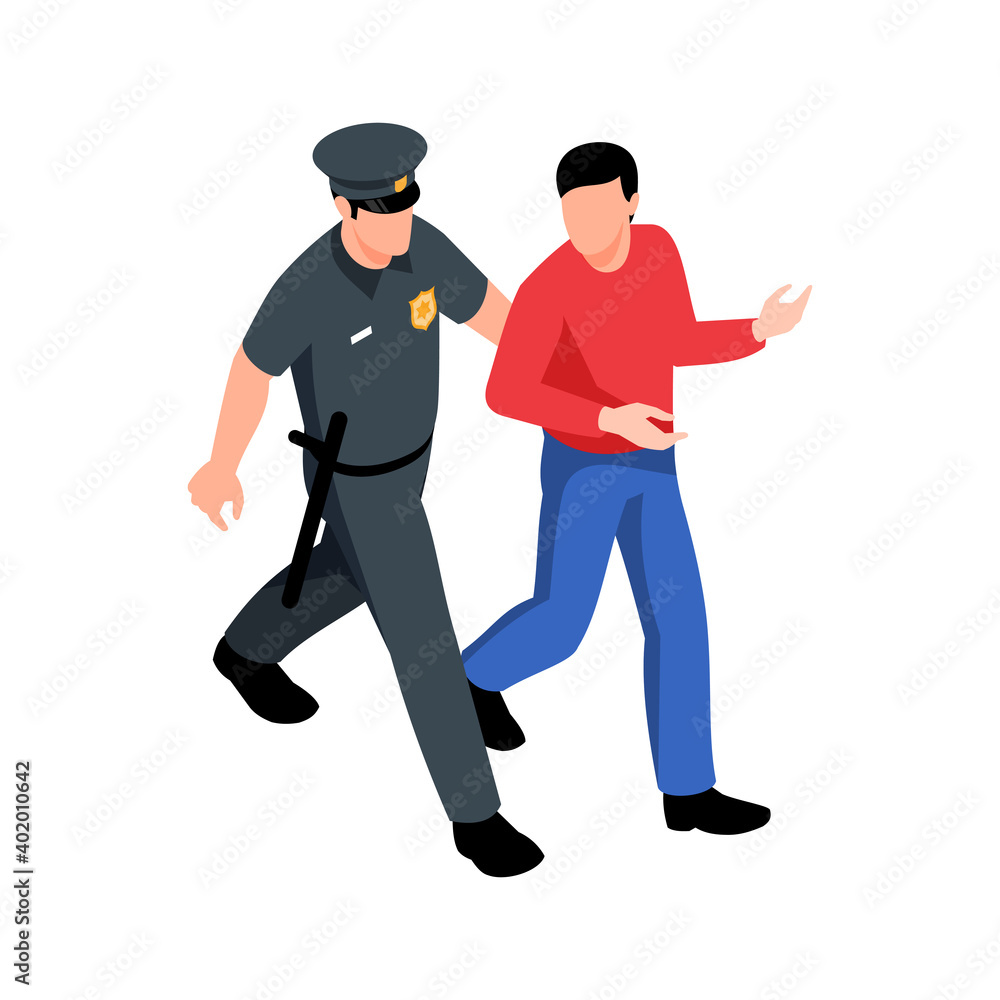 Arrested Man Illustration Stock Vector | Adobe Stock