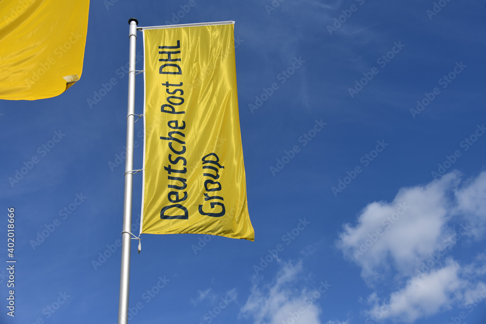 Bonn, North Rhine-Westphalia, Germany - May 14, 2019: Flag with the ...