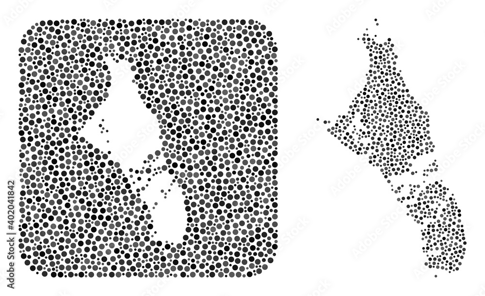 Map of Bahamas - Andros Island mosaic designed with rounded items and ...