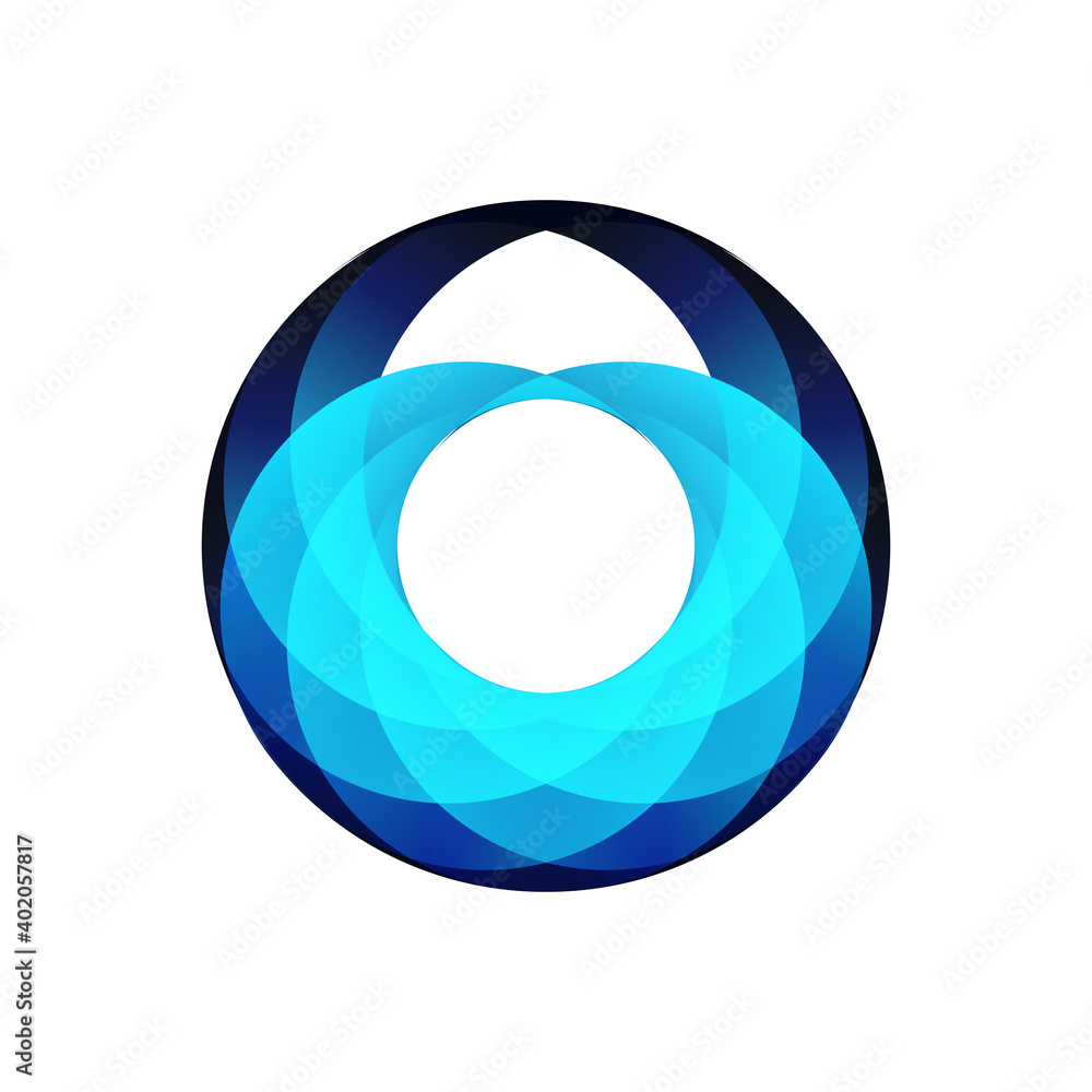 Blue dynamic circle logo suitable for corporate identity. Modern ...