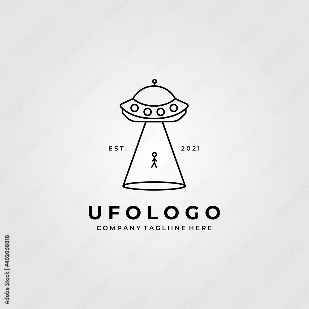 ufo line art logo, alien logo vector illustration design graphic Stock ...