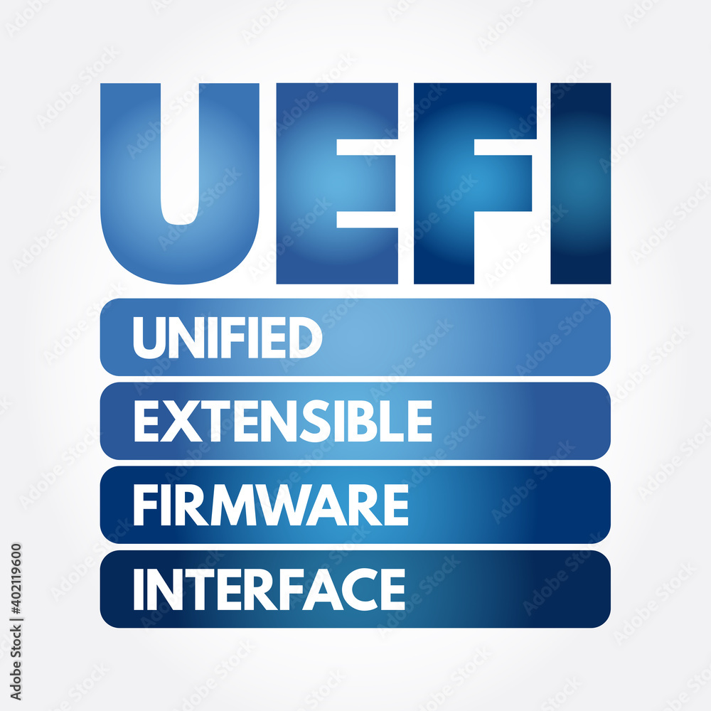 UEFI - Unified Extensible Firmware Interface acronym, technology ...