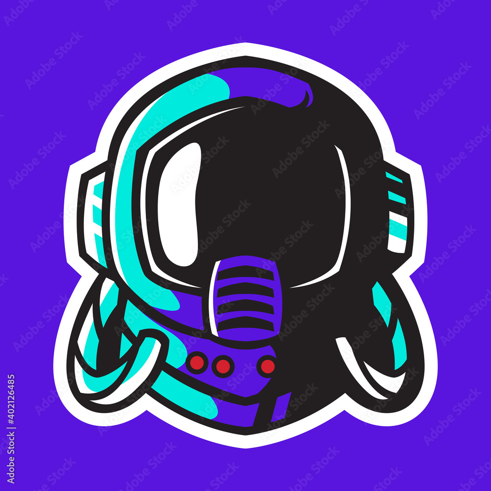 Astronaut helmet vector design. Astronaut helmet mascot logo vector ...