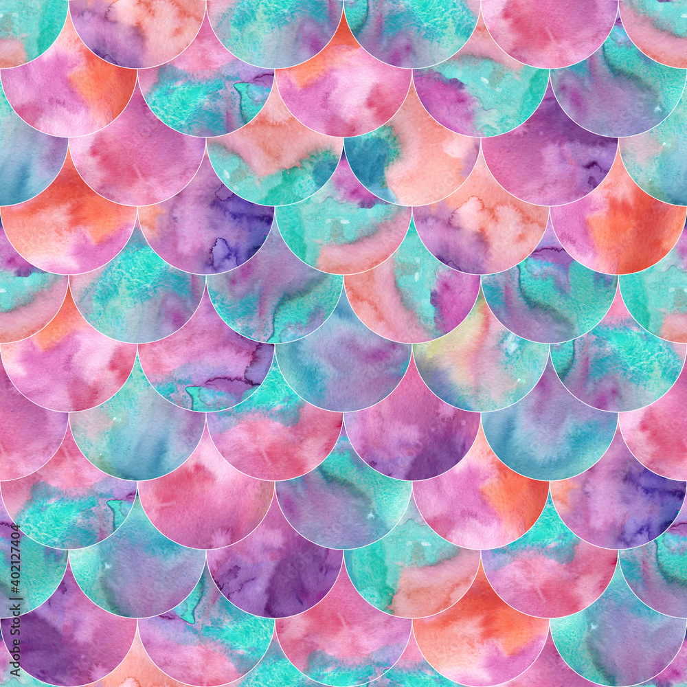 Abstract mermaid scales seamless pattern. Fish skin texture in ...