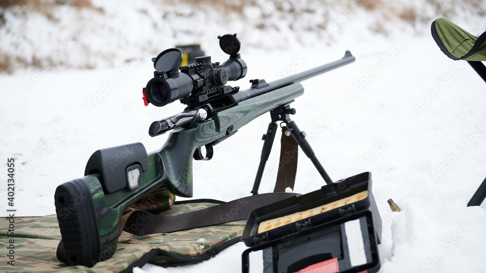 VPO 114 sniper rifle, 7.62 x 51 mm (308Win) at a sporting event ภาพถ่าย ...