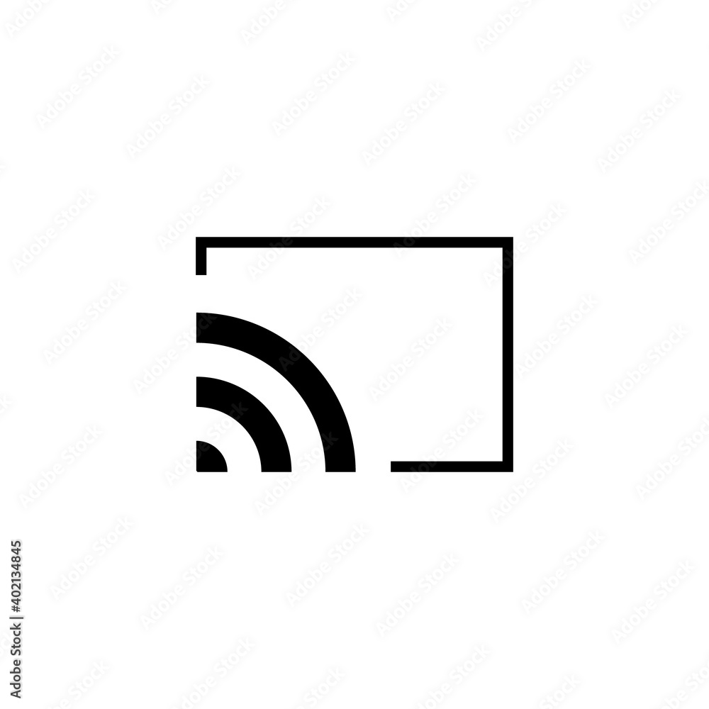 Screencast Icon Vector Isolated on White Background. Chromecast Symbol ...