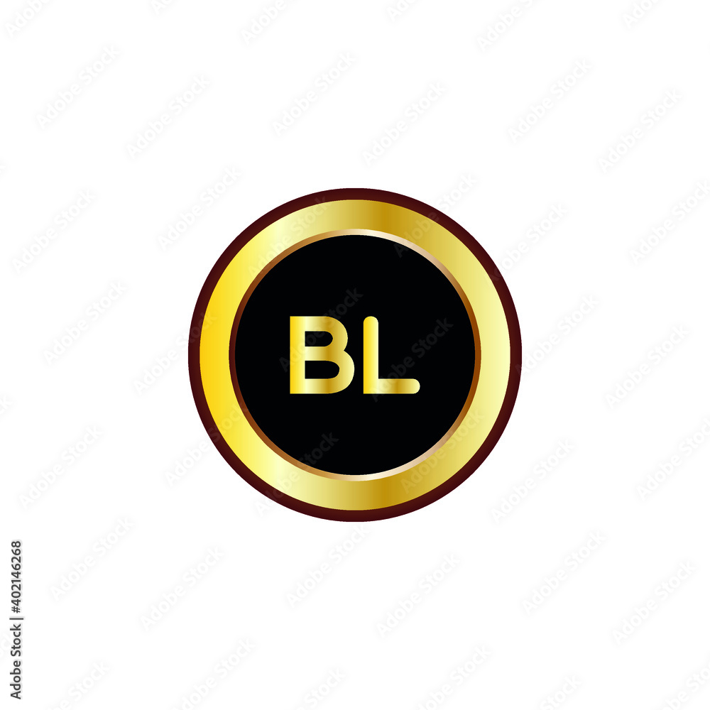 bl letter vector logo design with gradient Stock Vector | Adobe Stock
