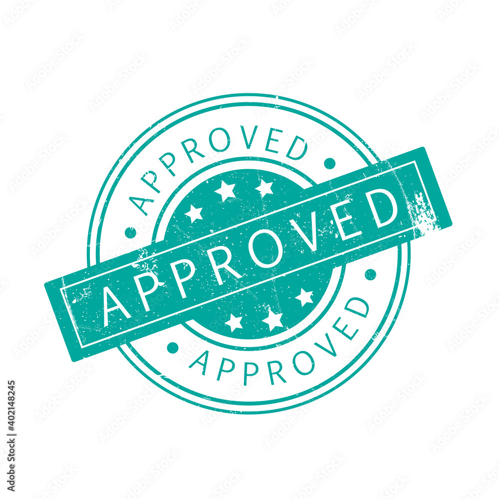 Vetor de Approved stamp isolated on white background. Trendy approved ...