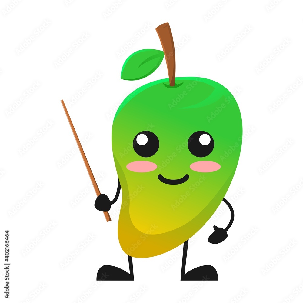 vector illustration of cute mango fruit school or character teaching ...