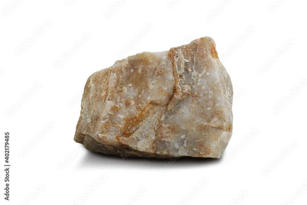 Quartzite rock stone isolated on white background. Quartzite is a ...