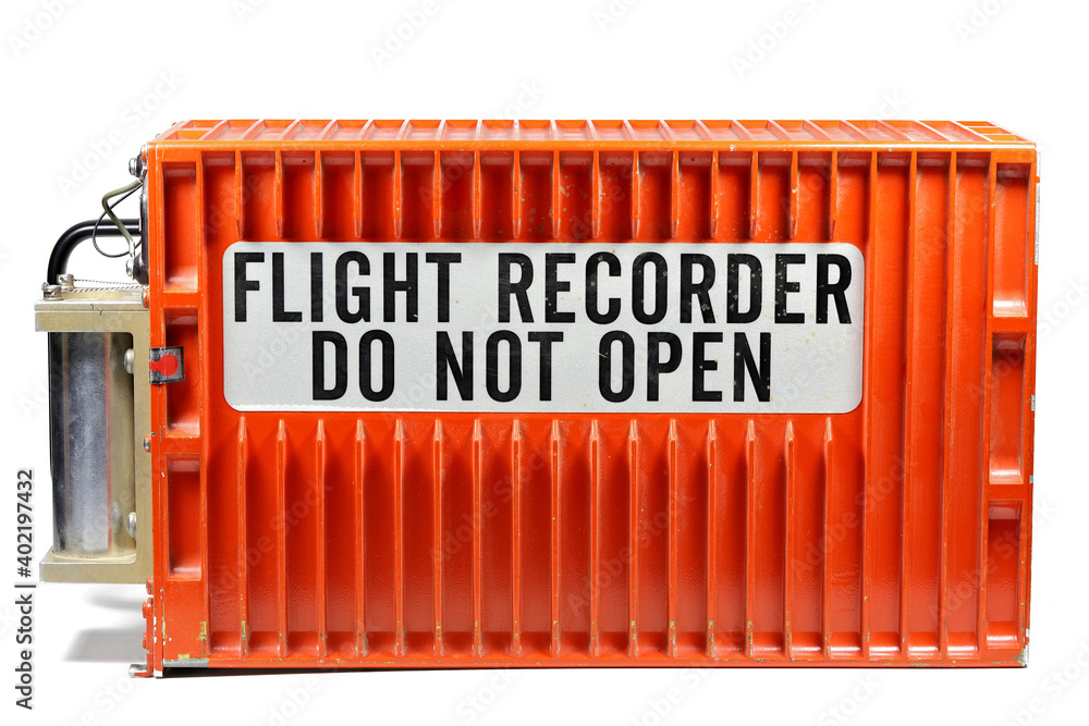 flight data recorder from aircraft isolated on white background Stock ...
