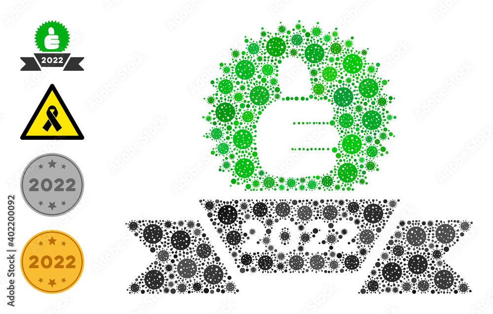 2022 award ribbon covid mosaic icon. 2022 award ribbon collage is ...