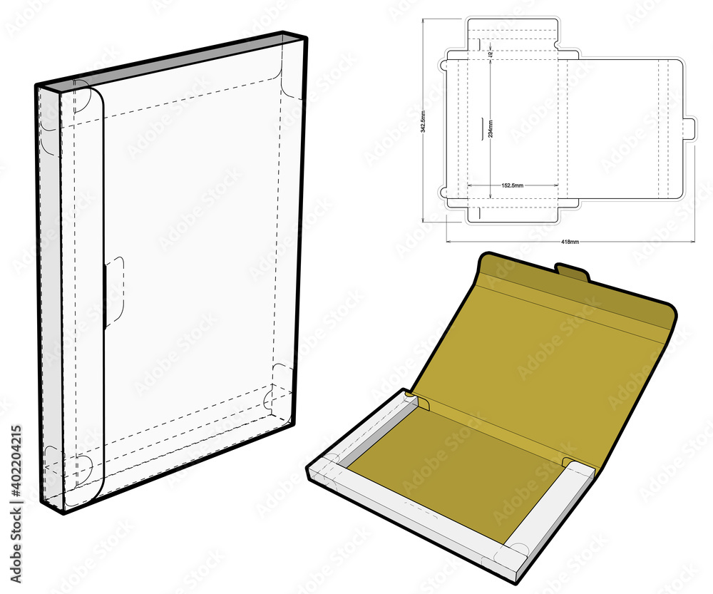 Packaging Envelope and Die-cut Pattern. The .eps file is full scale and ...